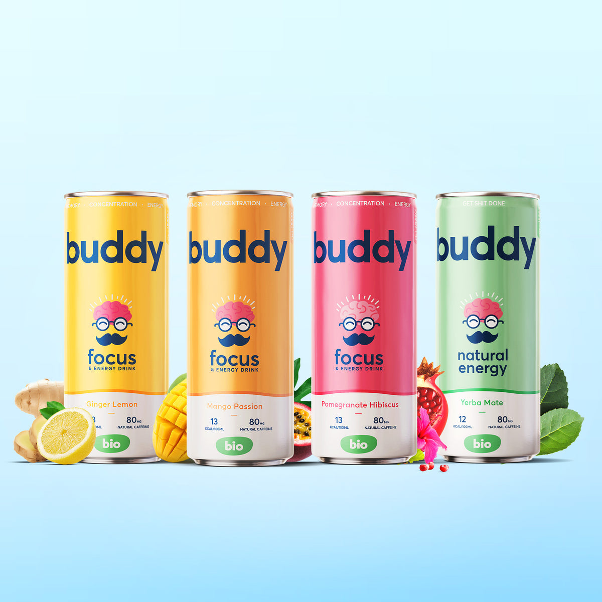 Buddy Energy Drink Bio | Boisson Énergisante Naturelle - BuddyDrink.be