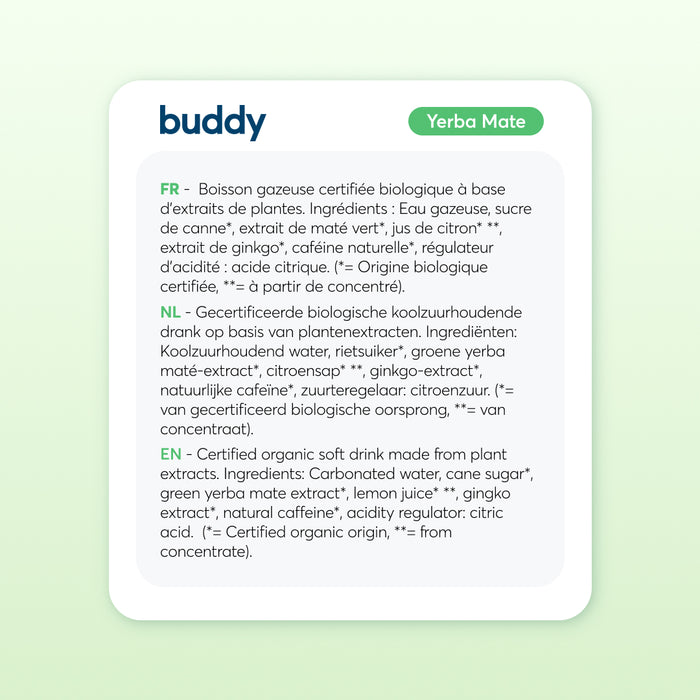 Buddy - Une Boisson Énergisante 100% Naturelle